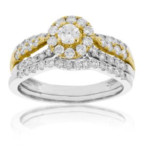 vir jewels 1 cttw diamond wedding engagement ring set 14k yellow gold bridal size 7