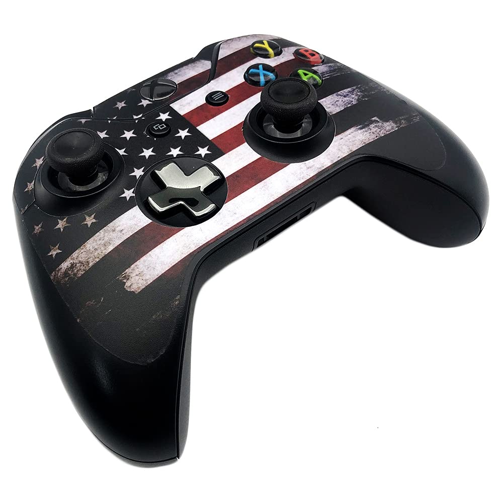 UUShop Protective Vinyl Skin Decal Cover for Microsoft Xbox One Console wrap sticker skins with two Free wireless controller decals American Flag(NOT for One S or X)