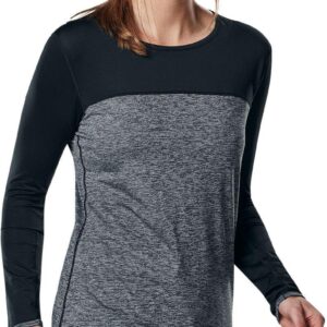 Berghaus Ladies Voyager Long Sleeve Crew Top Carbon Marl/Jet Black 12