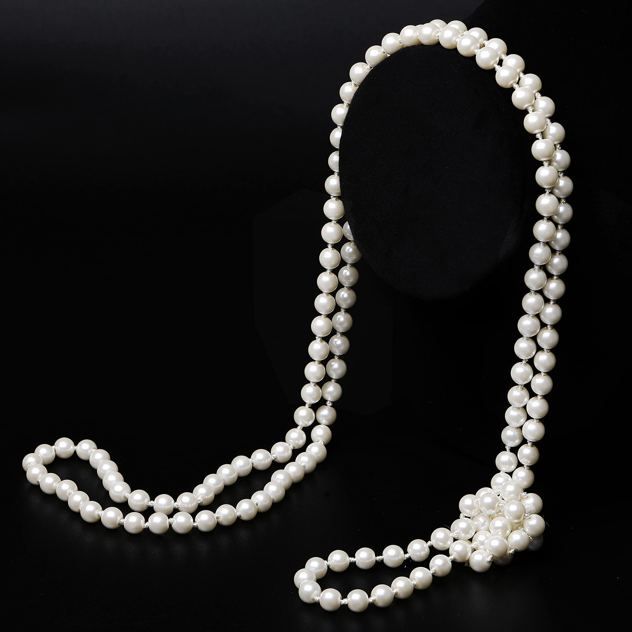 BABEYOND Long Pearl Necklace Faux Pearls Necklace Set Beaded Long Pearls Necklace 1920s Gatsby Costume Jewelry