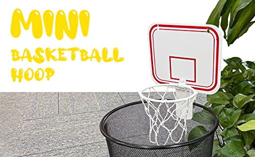 Silfrae Basketball Trash Can Mini Basketball Hoop Office Basketball Trash Can Basketball Goal for Garbage Can Office and Bed Room (Blue, 7.9 Inches * 6.3 Inches)