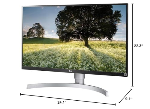 LG 27UK650-W 27” Inch UHD (3840 x 2160) IPS Display with HDR 10, sRGB 99% Color Gamut, AMD FreeSync Technology, 3-Side Virtually Borderless Design