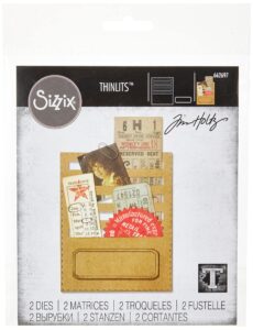 sizzix, multi color, thinlits die set , stitched slots by tim holtz, 2 pack, one size, 2 count