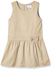 the children's place girls uniform jumper dress, sandy, 5t us