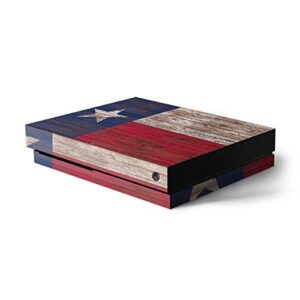 skinit decal gaming skin compatible with xbox one x console - originally designed texas flag dark wood design