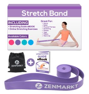 zenmarkt stretch bands for flexibility and strength - ballet stretch bands ideal to have as dance equipment in every competition - suitable for gymnastics, cheerleading, and pilates training(purple)