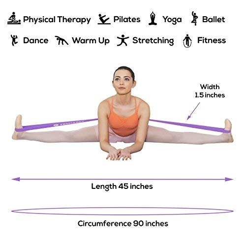 Zenmarkt Stretch Bands for Flexibility and Strength - Ballet Stretch Bands Ideal to Have as Dance Equipment in Every Competition - Suitable for Gymnastics, Cheerleading, and Pilates Training(Purple)