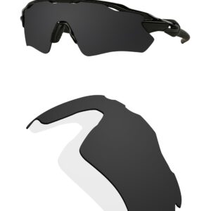 Littlebird4 1.5mm Polarized Replacement Lenses for Oakley Radar EV Path Sunglasses - Multiple Options (Dark Black)