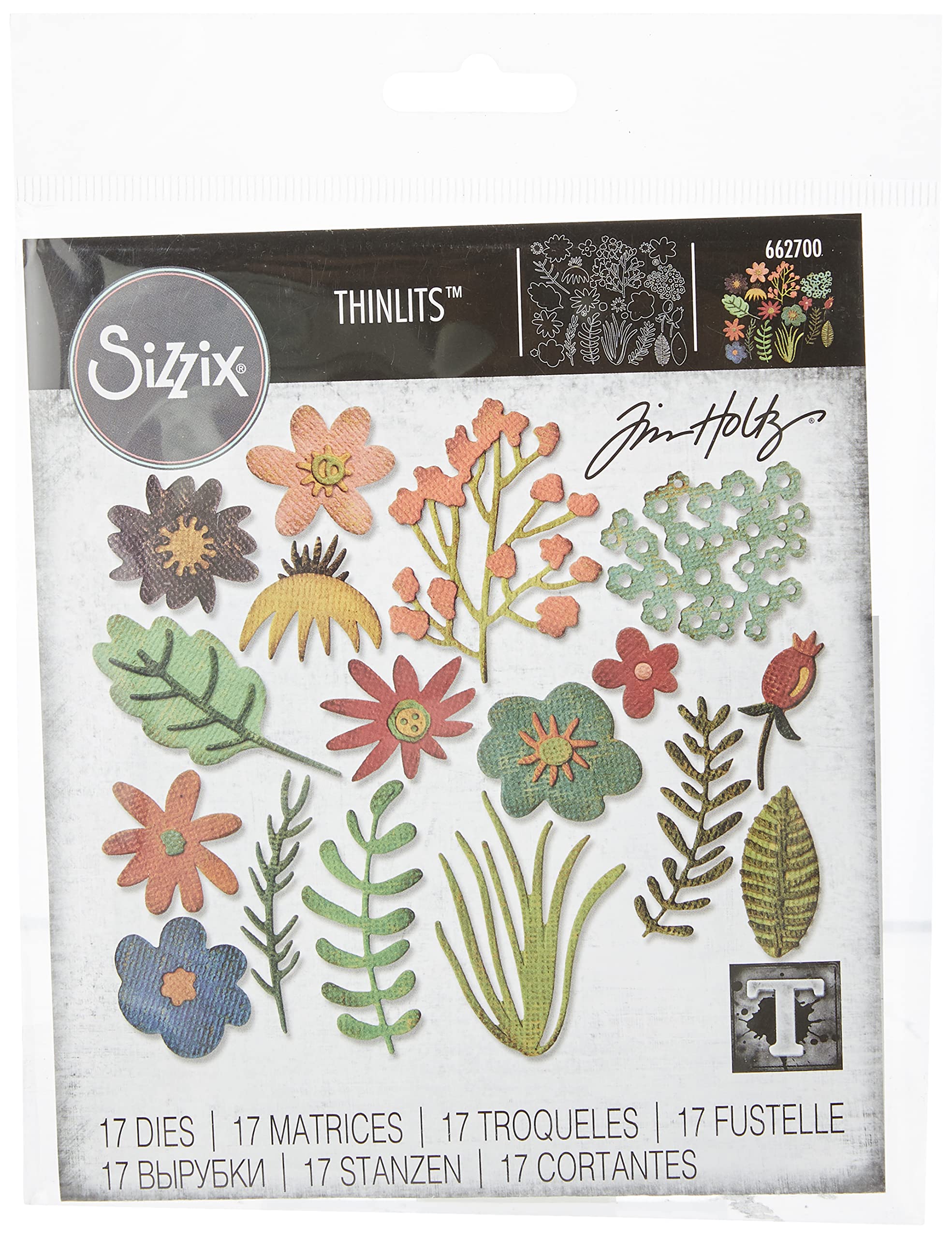 Sizzix Thinlits Die Set 17PK - Funky Floral #1