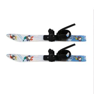 I-sport ABS Plastic Beginner Ski Sets Snow Skis and Poles with Universal Bindings (Penguin)