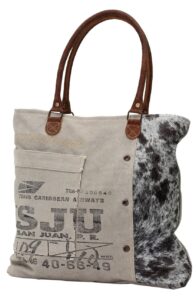 myra bag segmented life upcycled canvas tote bag s-0705