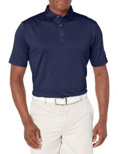 callaway men's micro hex golf performance polo shirt with sun protection, solid stretch fabric, peacoat, large