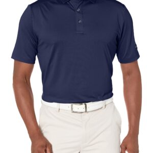 Callaway Men's Micro Hex Golf Performance Polo Shirt with Sun Protection, Solid Stretch Fabric, Peacoat, Large