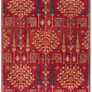 SAFAVIEH Heritage Collection Area Rug - 8' x 10', Red & Multi, Handmade Traditional Oriental Wool, Ideal for High Traffic Areas in Living Room, Bedroom (HG418Q)