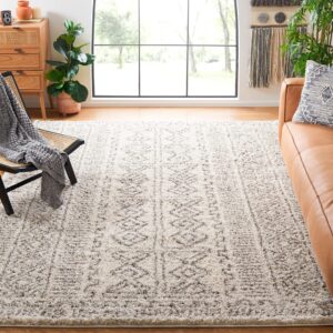 safavieh hudson shag collection area rug - 8' x 10', ivory & grey, moroccan design, non-shedding & easy care, 2-inch thick ideal for high traffic areas in living room, bedroom (sgh376a)