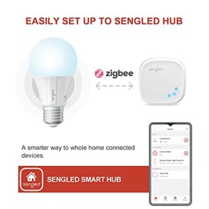 Sengled Zigbee Smart Light Bulbs, Smart Hub Required, Works with SmartThings and Echo with built-in Hub, Voice Control with Alexa and Google Home, Daylight 60W Equivalent A19 Alexa Light Bulb, 4 Pack