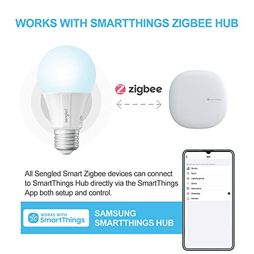 Sengled Zigbee Smart Light Bulbs, Smart Hub Required, Works with SmartThings and Echo with built-in Hub, Voice Control with Alexa and Google Home, Daylight 60W Equivalent A19 Alexa Light Bulb, 4 Pack