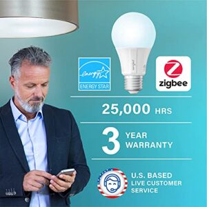 Sengled Zigbee Smart Light Bulbs, Smart Hub Required, Works with SmartThings and Echo with built-in Hub, Voice Control with Alexa and Google Home, Daylight 60W Equivalent A19 Alexa Light Bulb, 4 Pack