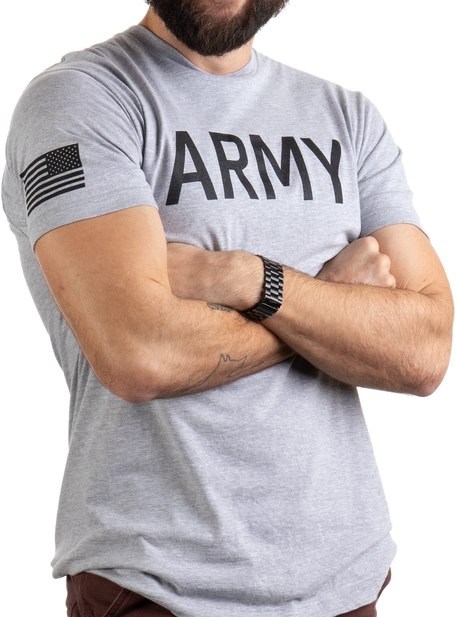 Ann Arbor T-shirt Co. Army PT Style Shirt | U.S. Military Physical Traning Infantry Workout T-Shirt-(Adult,S)