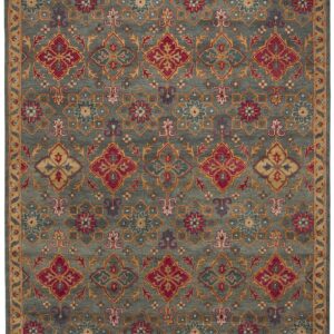 SAFAVIEH Heritage Collection 8' x 10' Charcoal / Multi HG415H Handmade Traditional Oriental Premium Wool Area Rug