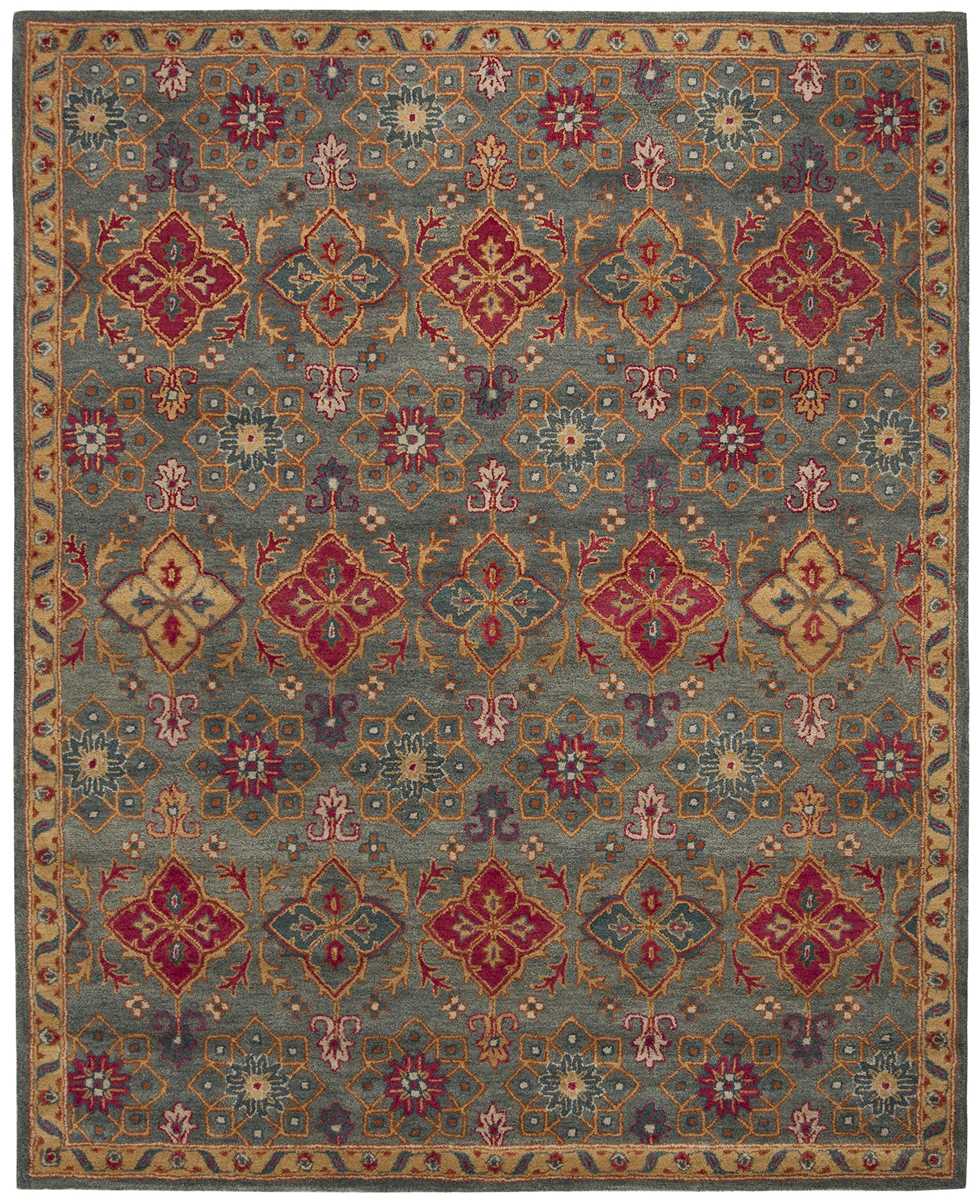 SAFAVIEH Heritage Collection 8' x 10' Charcoal / Multi HG415H Handmade Traditional Oriental Premium Wool Area Rug