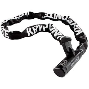 kryptonite keeper 712 combo bike chain lock, 4 feet long 7mm steel chain heavy duty anti-theft bicycle chain lock, 4-digit resettable combination lock for e-bike scooter road mountain bikes