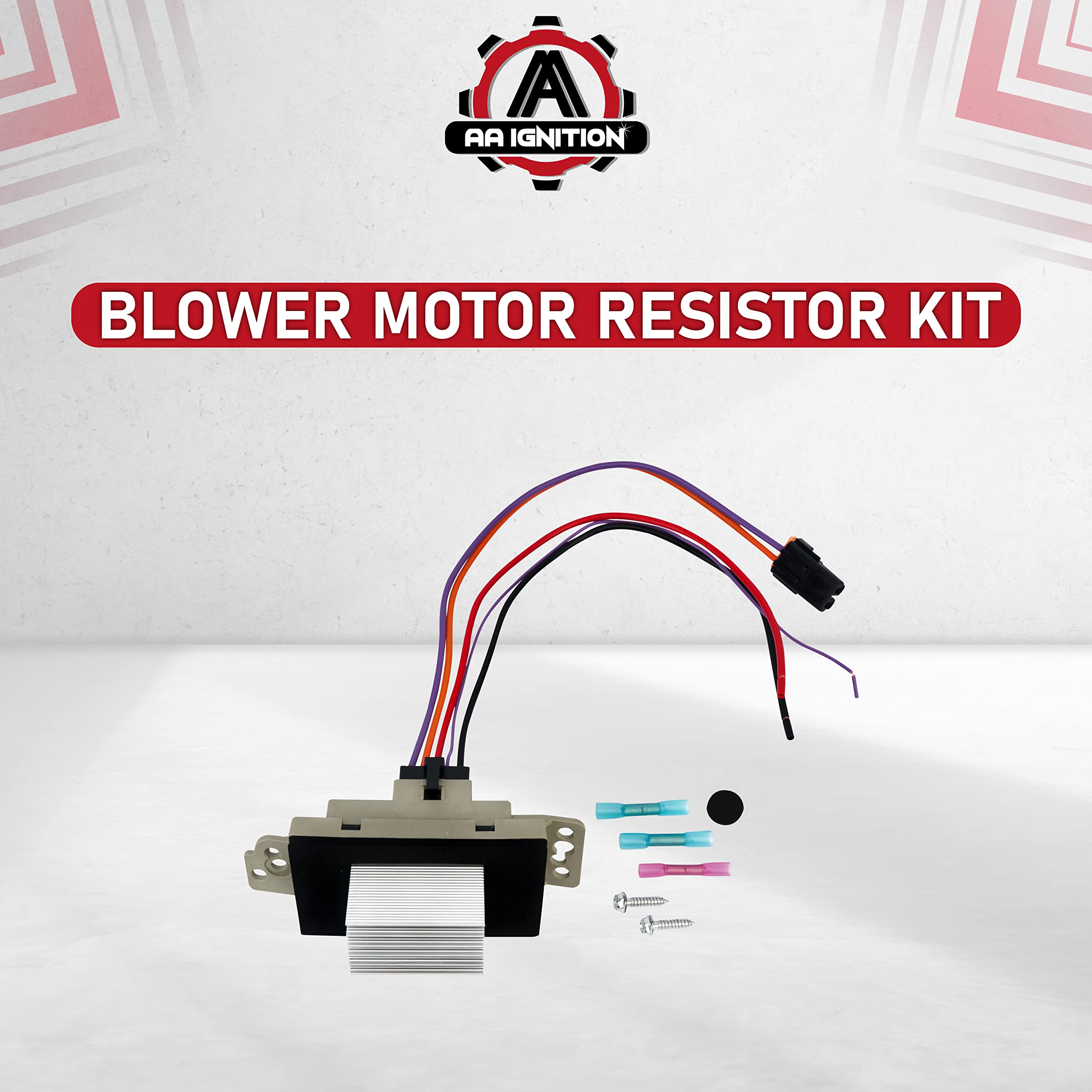 HVAC Blower Motor Resistor Complete Kit with Harness - Replaces 15 81773, 89018778, 89019351, 1581773, 15-81773 Compatible with Chevy, GMC Vehicles - Silverado, Tahoe, Suburban, Sierra, Yukon XL