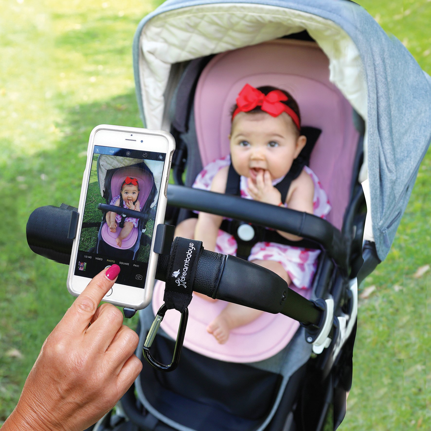 Dreambaby Stroller EZY-Fit Phone Holder- Suitable for Most Phones Including iPhone, Samsung, Motorola- Fits All Strollers, Prams, Wheelchairs, and More