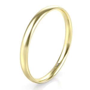 sz 9.5 solid 10k yellow gold 2mm round dome wedding band ring