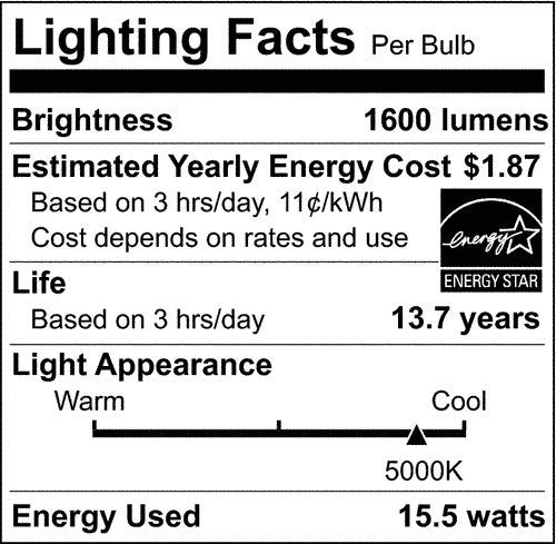 Satco S28790 Medium Light Bulb in White Finish, 4.63 inches, 5000K, Frosted, 4 Count