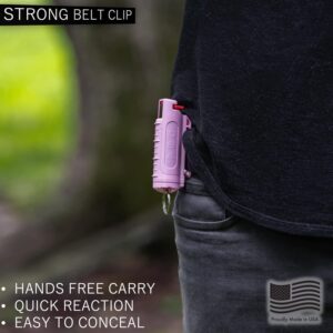 Police Magnum Pepper Spray Keychain Self Defense Belt Clips- Tactical Safety Key Chain Protection- Made In The USA-3 Pack Soft Pink INJ