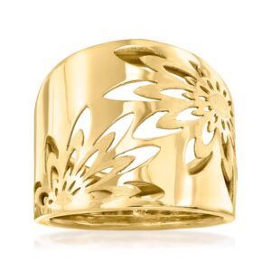 ross-simons italian 14kt yellow gold openwork floral ring. size 9