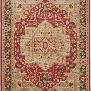 SAFAVIEH Mahal Collection Area Rug - 10' x 14', Navy & Natural, Traditional Oriental Design, Non-Shedding & Easy Care, Ideal for High Traffic Areas in Living Room, Bedroom (MAH656E)