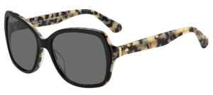 kate spade sunglasses (safilo group) women's karalyn polarized square sunglasses, black havana, 56 mm