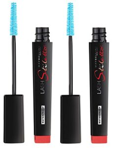 maybelline new york lash stiletto ultimate length waterproof mascara makeup, very black, 2 count