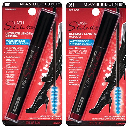 Maybelline New York Lash Stiletto Ultimate Length Waterproof Mascara Makeup, Very Black, 2 Count