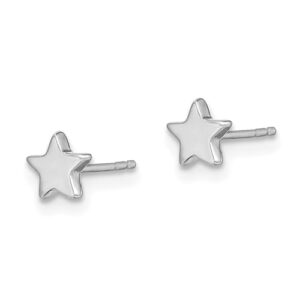 14K White Gold Star Earrings