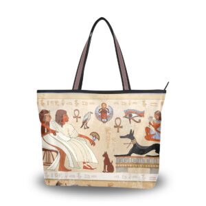 wihve tote bag ancient egypt egyptian character shoulder handbag travel beach bags