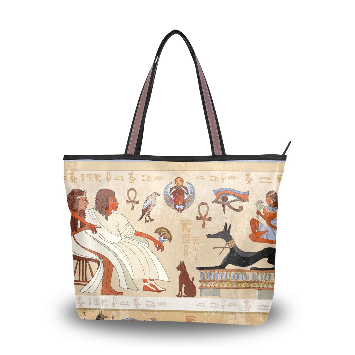 WIHVE Tote Bag Ancient Egypt Egyptian Character Shoulder Handbag Travel Beach Bags