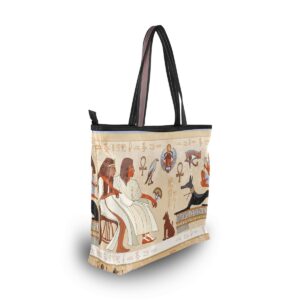 WIHVE Tote Bag Ancient Egypt Egyptian Character Shoulder Handbag Travel Beach Bags