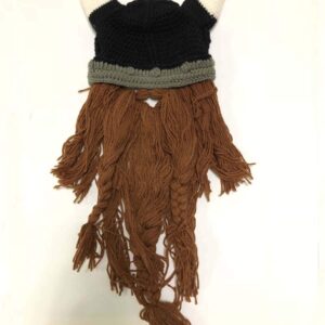 Flyou Wig Beard Hats Handmade Knit Warm Winter Caps Ski Funny Mask Beanie for Men Women (CNJ-Coffee)