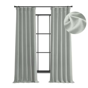 hpd half price drapes faux linen room darkening curtains - 108 inches long luxury linen curtains for bedroom & living room (1 panel), 50w x 108l, oyster