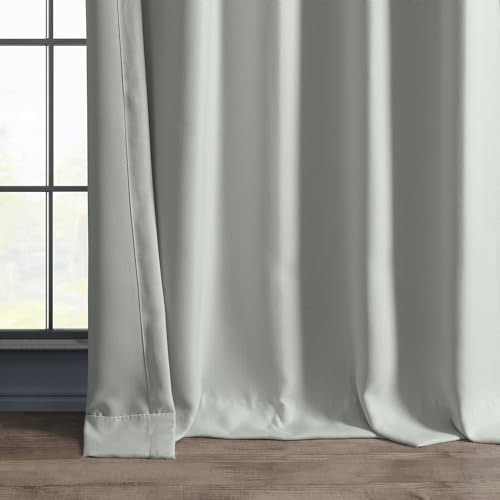 HPD Half Price Drapes Faux Linen Room Darkening Curtains - 108 Inches Long Luxury Linen Curtains for Bedroom & Living Room (1 Panel), 50W X 108L, Oyster