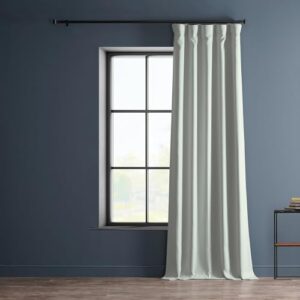 HPD Half Price Drapes Faux Linen Room Darkening Curtains - 108 Inches Long Luxury Linen Curtains for Bedroom & Living Room (1 Panel), 50W X 108L, Oyster