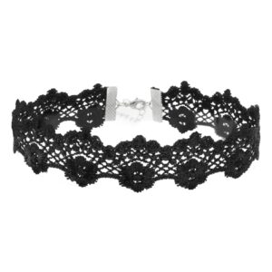 MILAKOO 8 Pcs Women Black Lace Choker 1.2" Width Necklace for Women Best Gifts