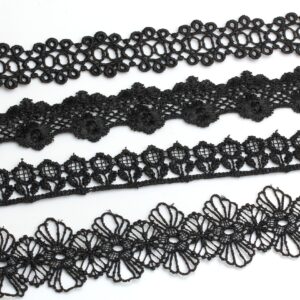 MILAKOO 8 Pcs Women Black Lace Choker 1.2" Width Necklace for Women Best Gifts