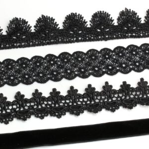 MILAKOO 8 Pcs Women Black Lace Choker 1.2" Width Necklace for Women Best Gifts