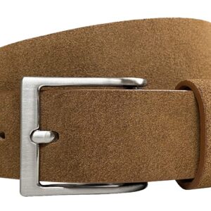 41101 Genuine Leather Suede Belt casual Jean Belt 1-1/2"(38mm) wide (Tan, 36)