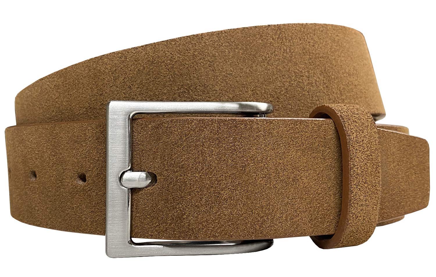 41101 Genuine Leather Suede Belt casual Jean Belt 1-1/2"(38mm) wide (Tan, 36)