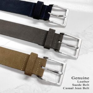 41101 Genuine Leather Suede Belt casual Jean Belt 1-1/2"(38mm) wide (Tan, 36)